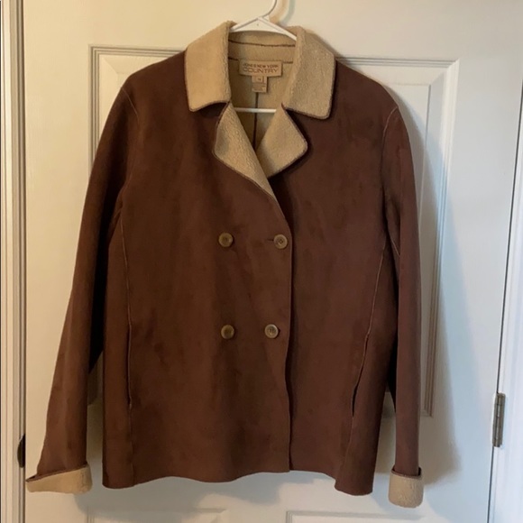Jones New York | Jackets & Coats | Suede Jacket With Shearling Inside ...